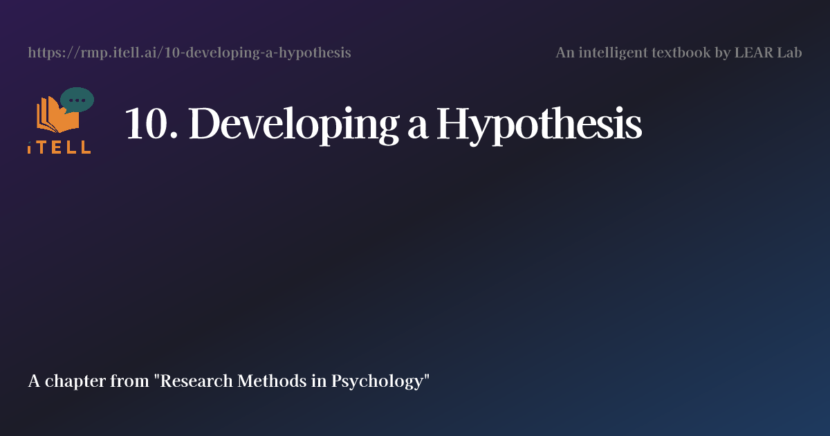 10. Developing a Hypothesis | Research Methods in Psychology
